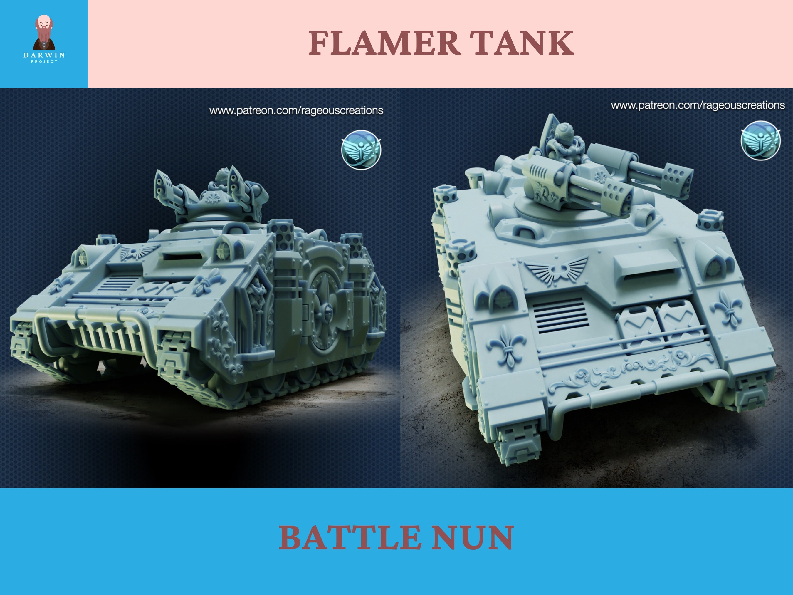 Battle Nun Flamer Tank - Tabletop / Pathfinder / Dungeons & Dragons Dnd ...
