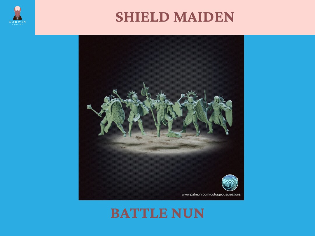 Shield Nun Tabletop / Pathfinder / Dungeons & Dragons Dnd / Fantasy ...