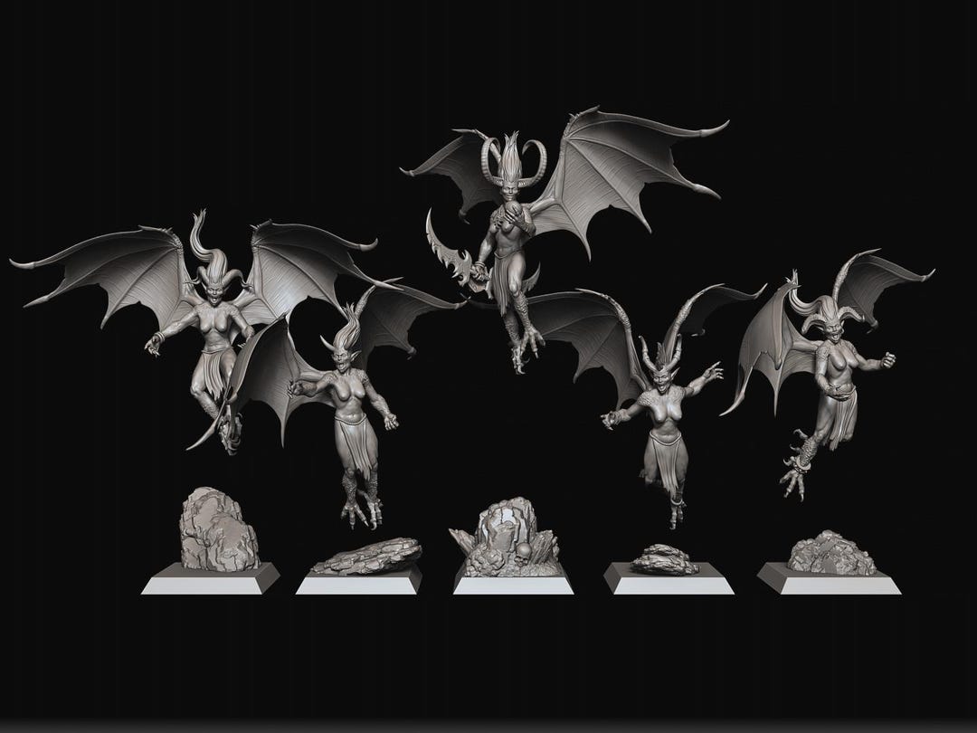 Harpies - Raven Twin Miniatures - Tabletop / Pathfinder / Dungeons ...