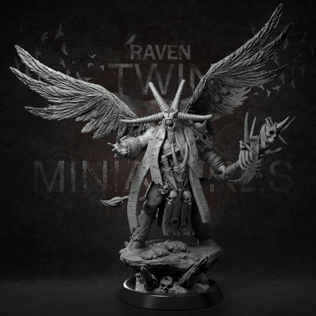 Beastmen Winged Shaman - Raven Twin Miniatures - Tabletop / Pathfinder ...