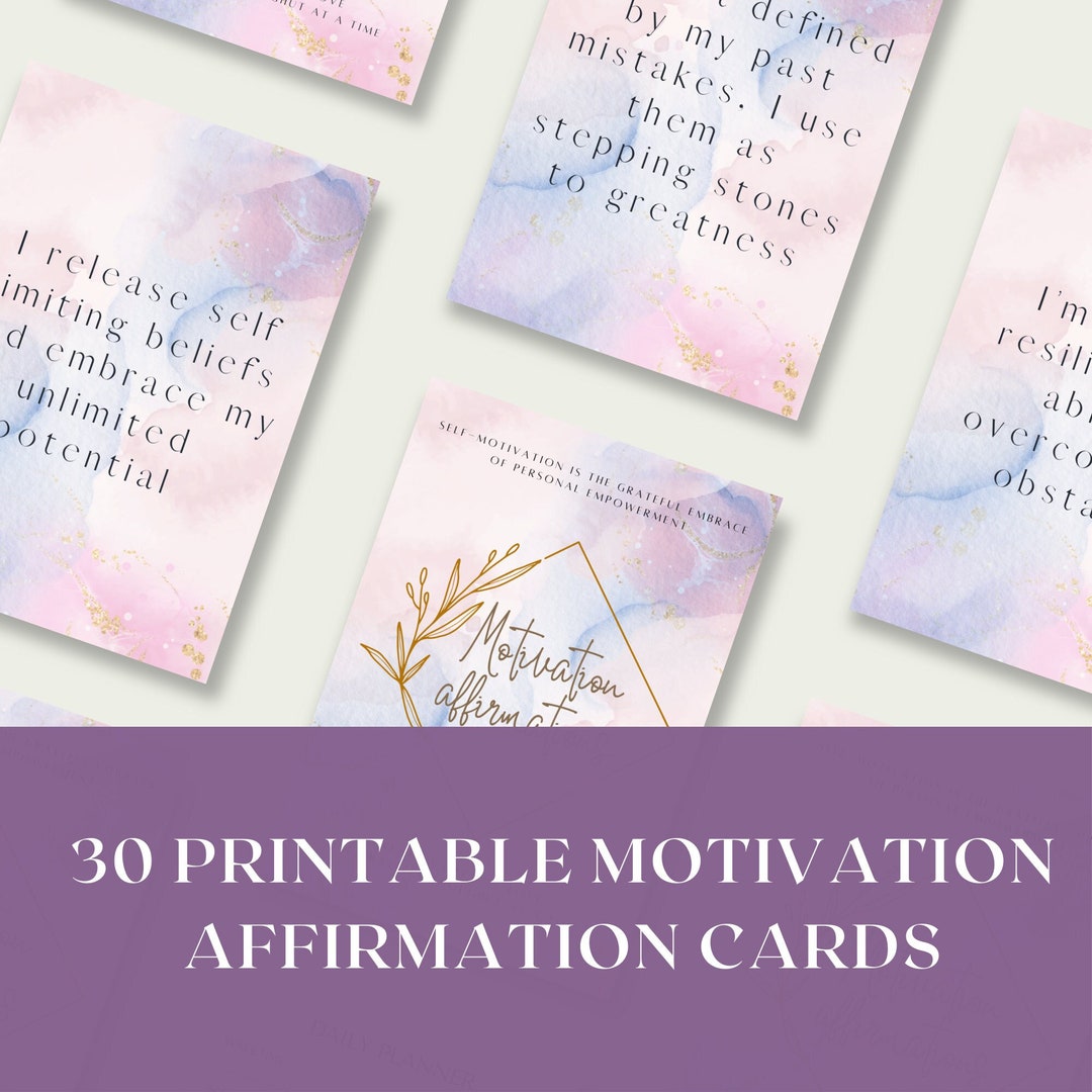 30 Digital Motivation Affirmation Cards, Positive Self Talk Deck ...