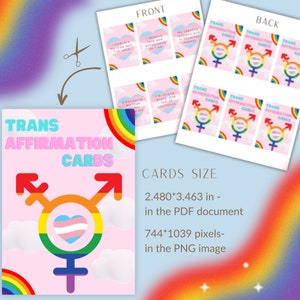 30 Digital Trans Affirmation Cards, Gender Affirmations Deck, LGBTQ+ ...