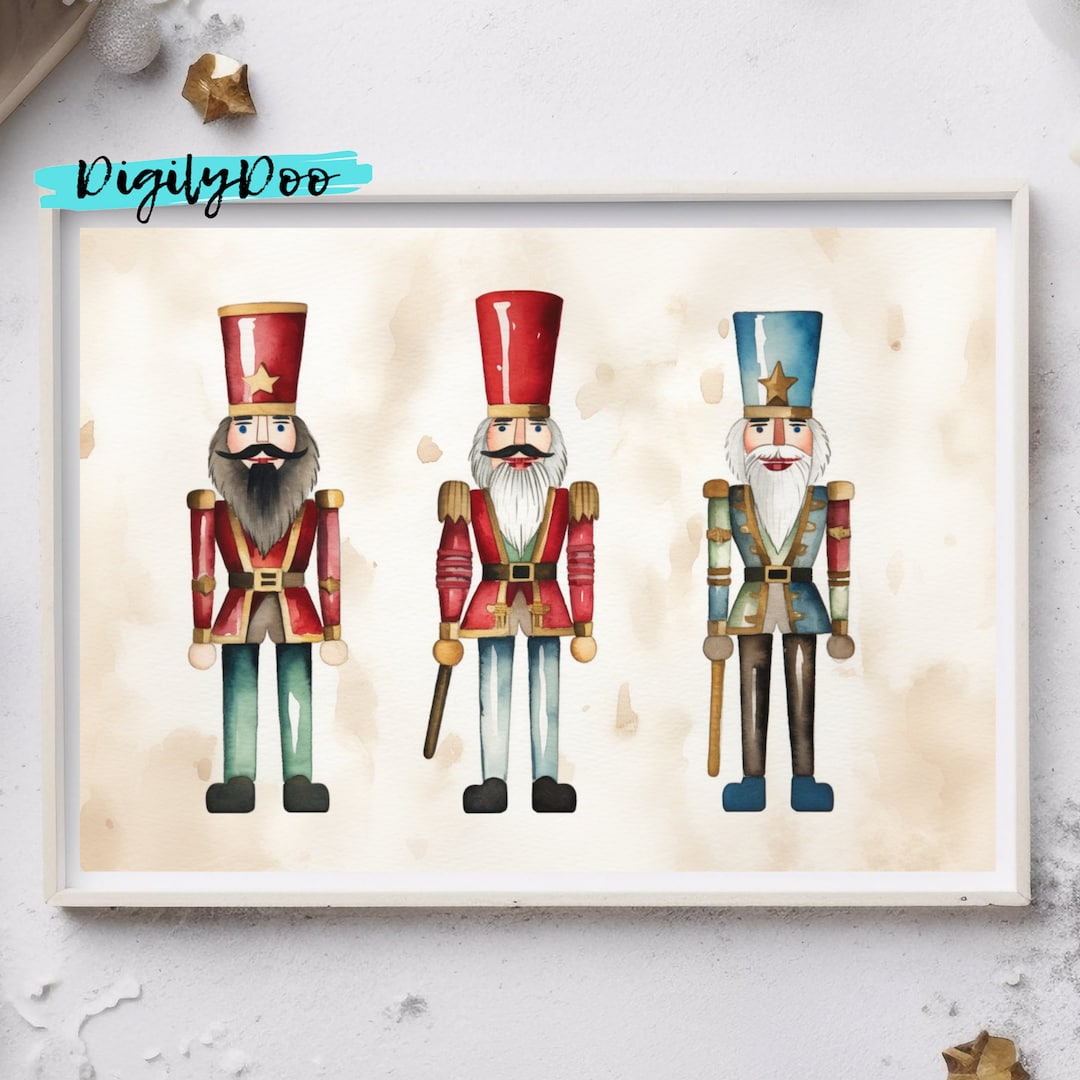 Vintage Nutcrackers Print Christmas Printable Wall Art Rustic - Etsy