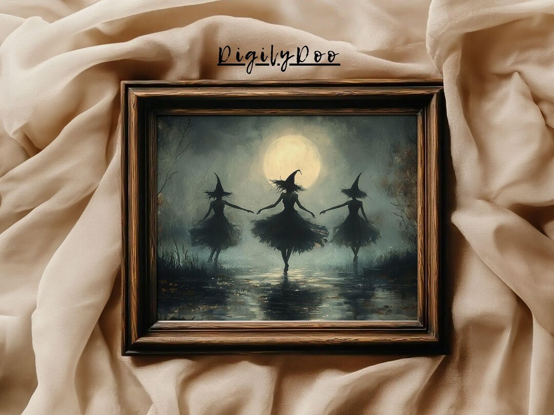 Vintage Witch Painting: Rustic Halloween Wall Art (digital Download) - Etsy