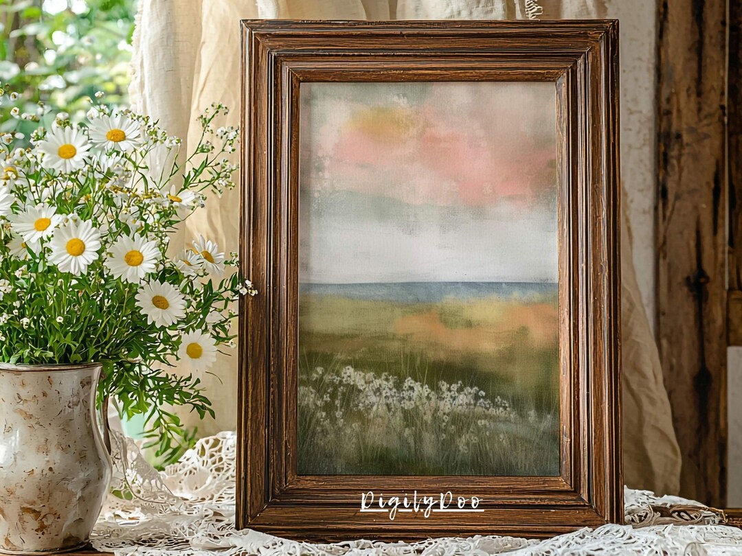 Spring Landscape Art Print, Printable Scenery Oil Painting, Vertical ...