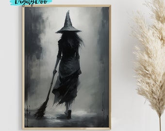 Vintage Witchy Halloween Wall Art Printable Rustic Witch Decor Vintage ...