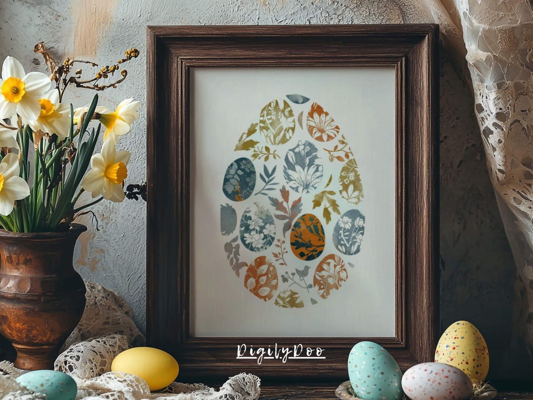 Colorful Easter Egg Print, Easter Printable Wall Art, Colored Egg ...