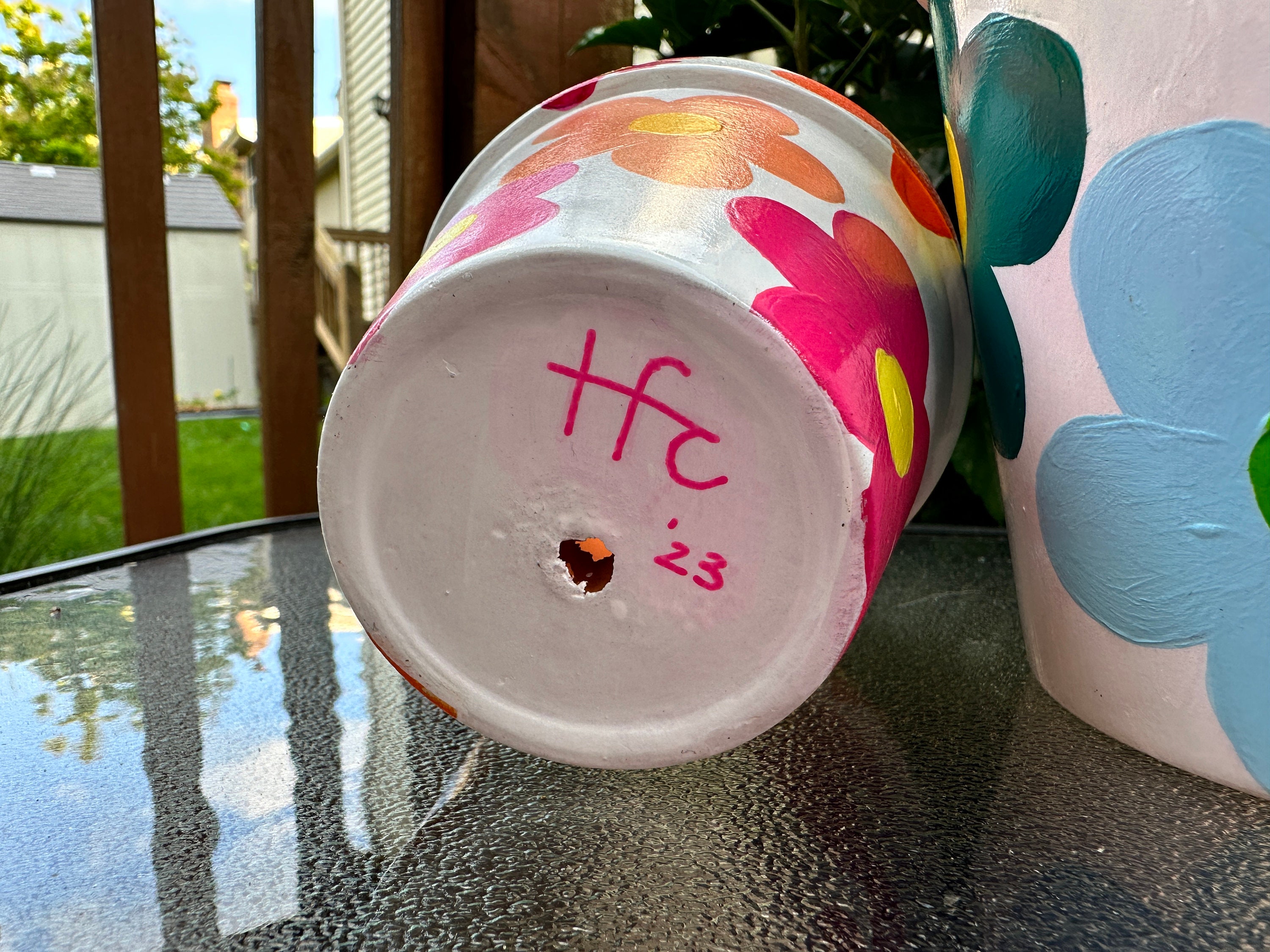 The Poppy | Hand Painted Pot, Pottery, Planter, Terracotta Pot, Flower ...