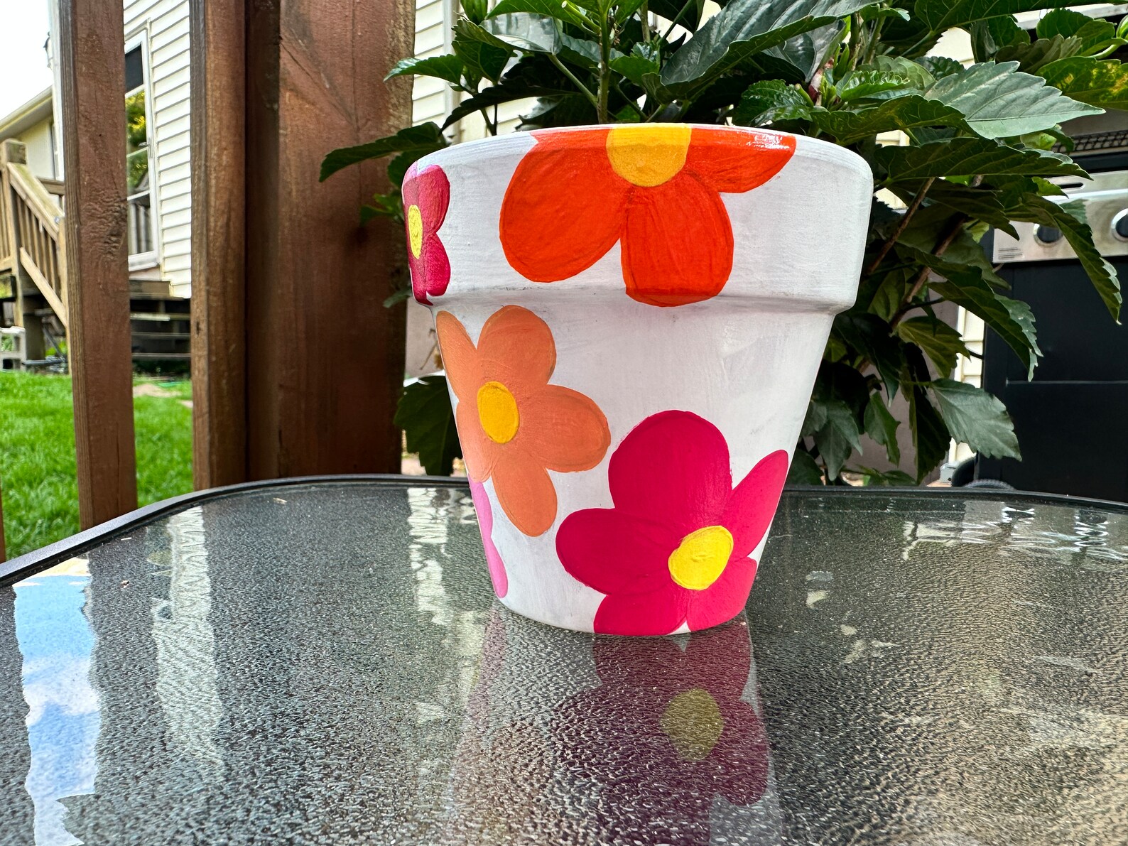 The Poppy | Hand Painted Pot, Pottery, Planter, Terracotta Pot, Flower ...
