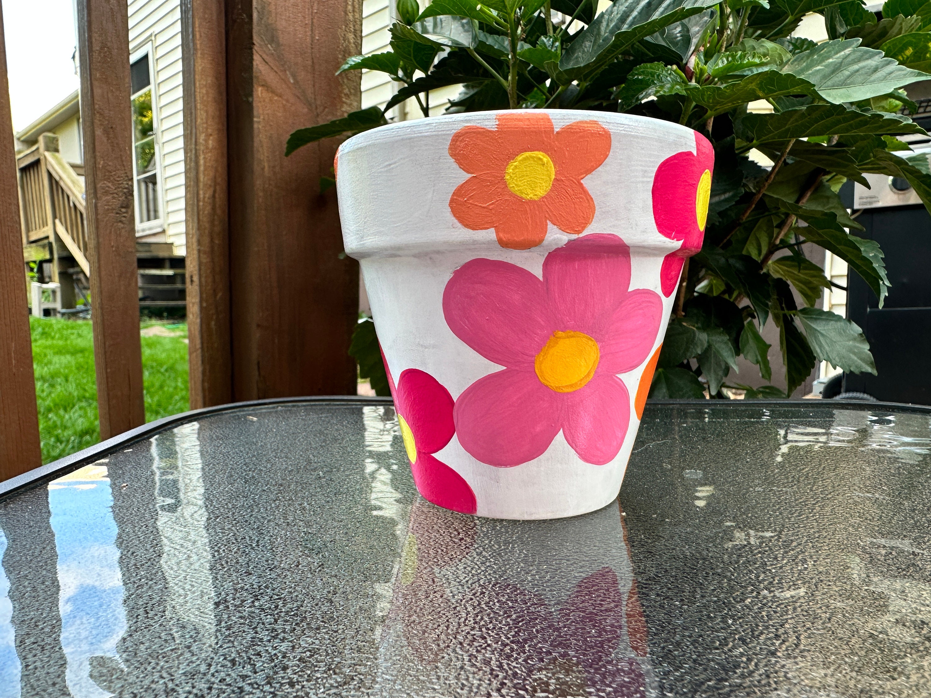 The Poppy | Hand Painted Pot, Pottery, Planter, Terracotta Pot, Flower ...