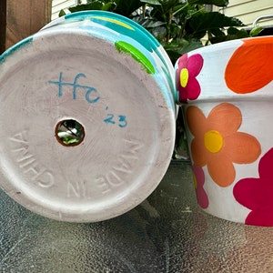 The Poppy | Hand Painted Pot, Pottery, Planter, Terracotta Pot, Flower ...