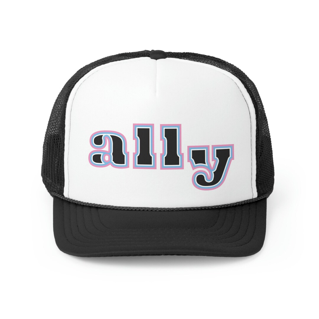 Trans Ally Trucker Hat (black Letters) - Etsy