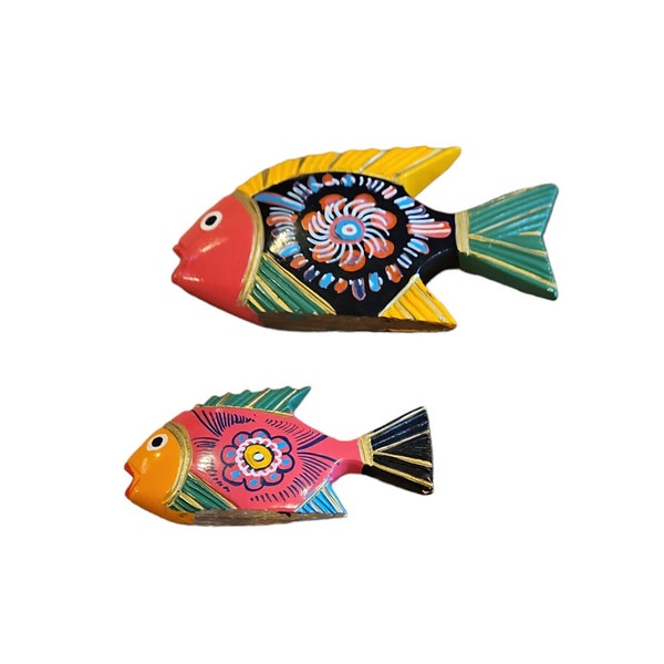 Painted Wooden Fish - Etsy