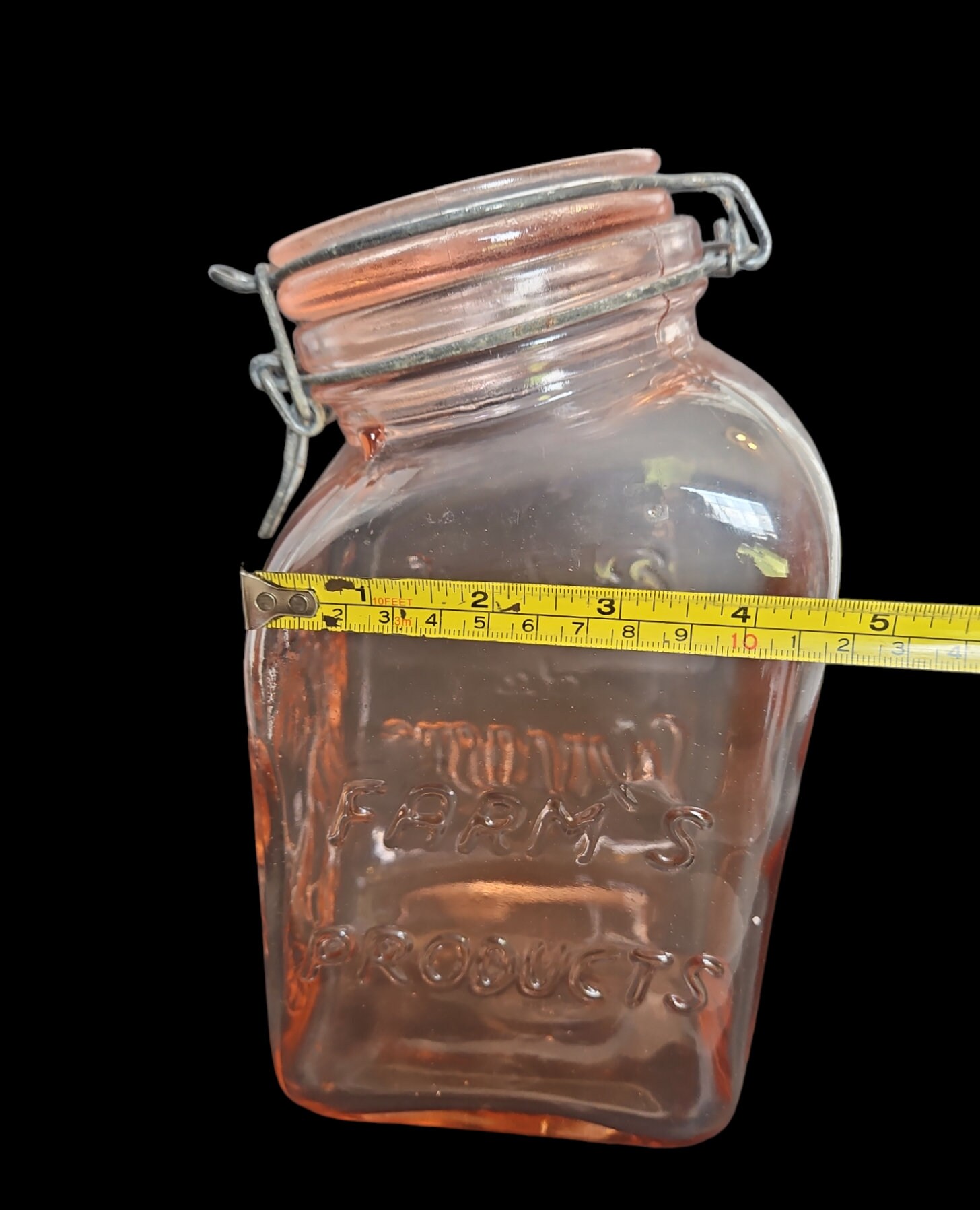 Pink Glass Angled Neck Canister Jar Casadis Milano Farms Products Bail ...