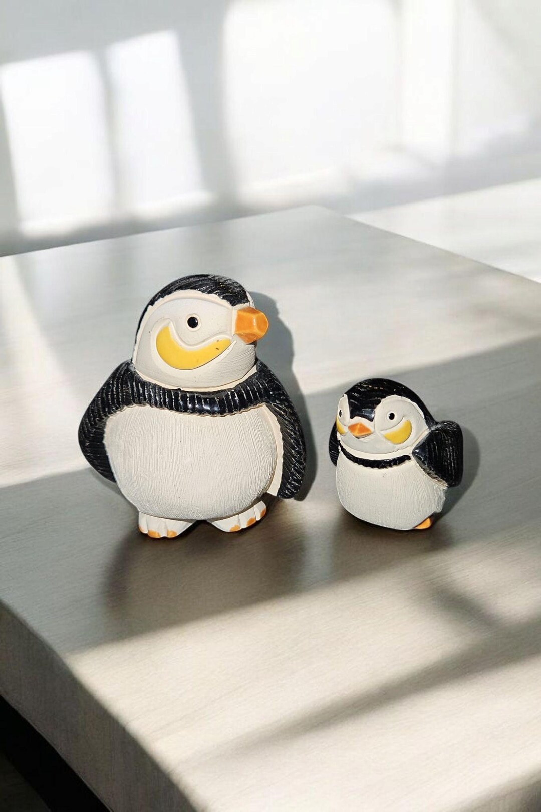 Vintage Artesania Rinconada Penguin Figurines, Signed Ceramic Sculpture ...