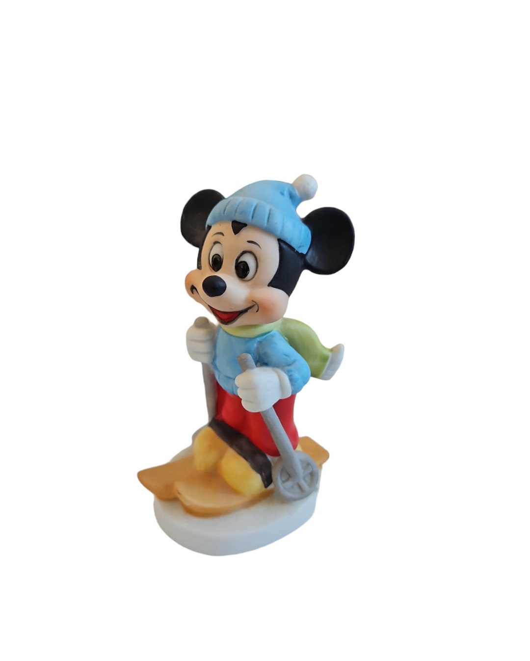 Mickey Mouse on Skis Walt Disney Productions Bisque Porcelain Figurine ...
