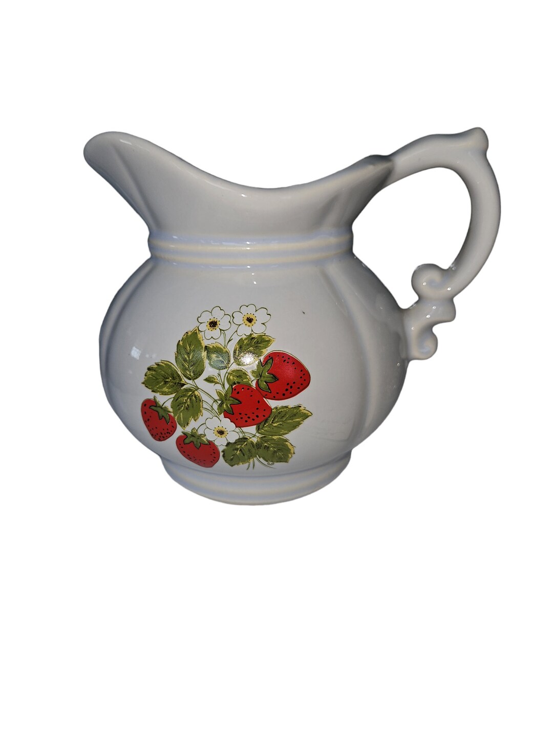 Vintage MCCOY USA White With Strawberries Ceramic Pitcher-pottery-#7528 ...