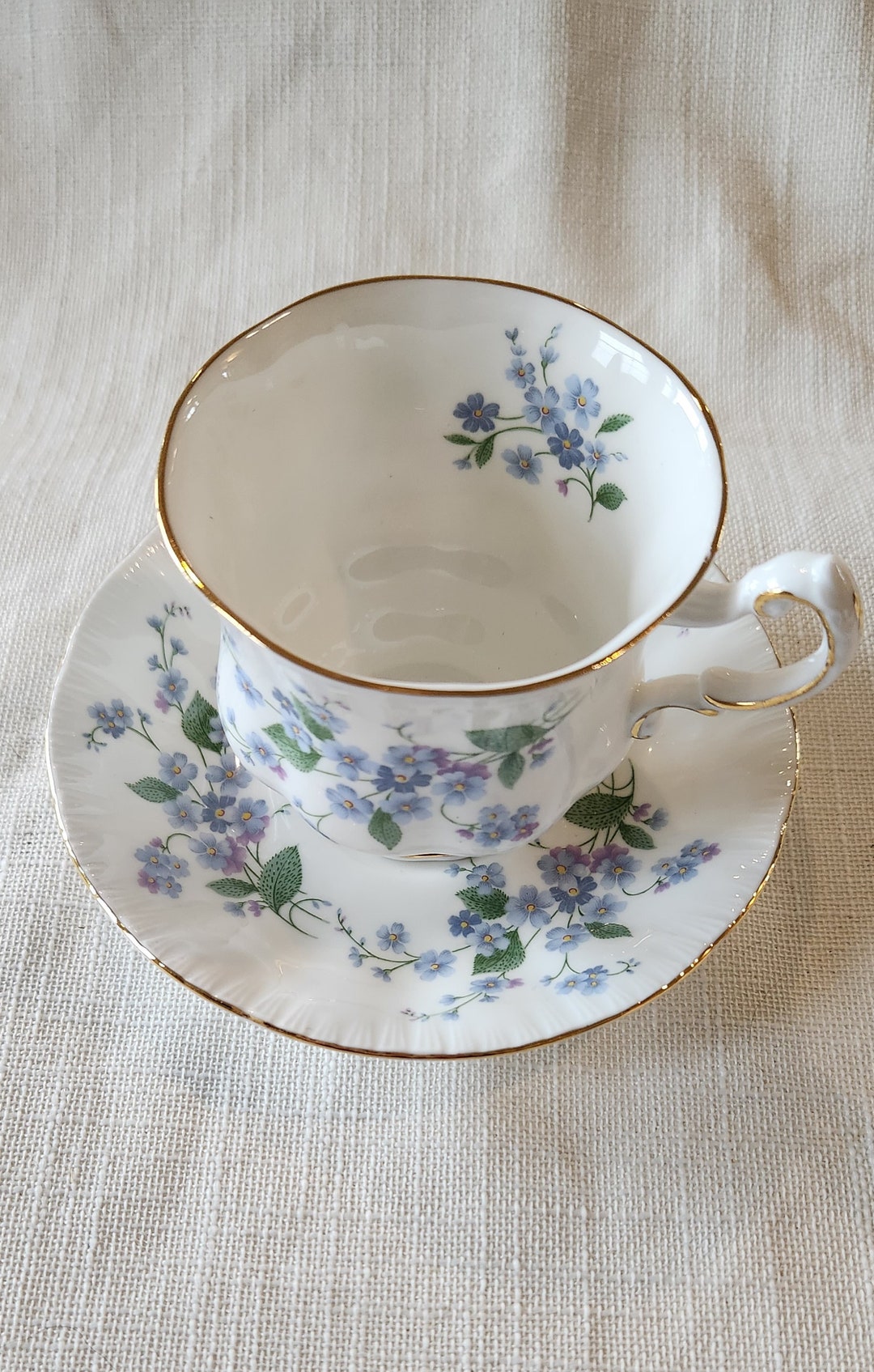 Teacup Vintage Paragon Forget-me-not Tea Cup and Saucer Set - Etsy