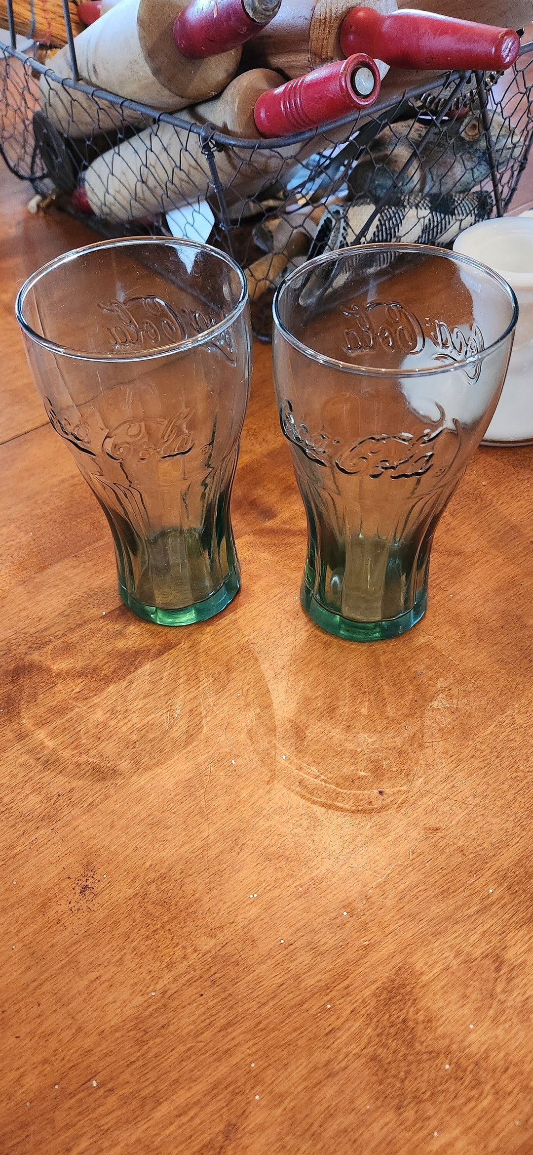 Glasses, Coca Cola Drinking Glasses Set of 2 Clear 6 Inches Tall - Etsy