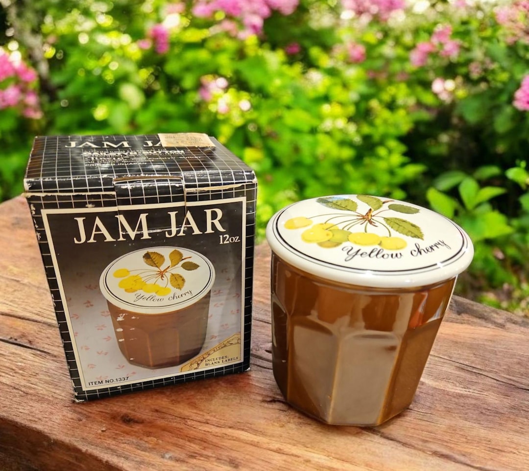 Vintage Yellow Cherry Jam Jar, Gailstyn-sutton Towle Porcelain Crock - Etsy