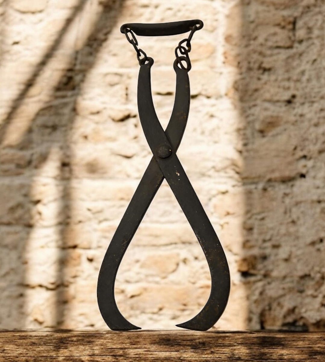 Antique Ice Block Tongs Large Hand-forged Cast Iron Ice Hook Primitive ...