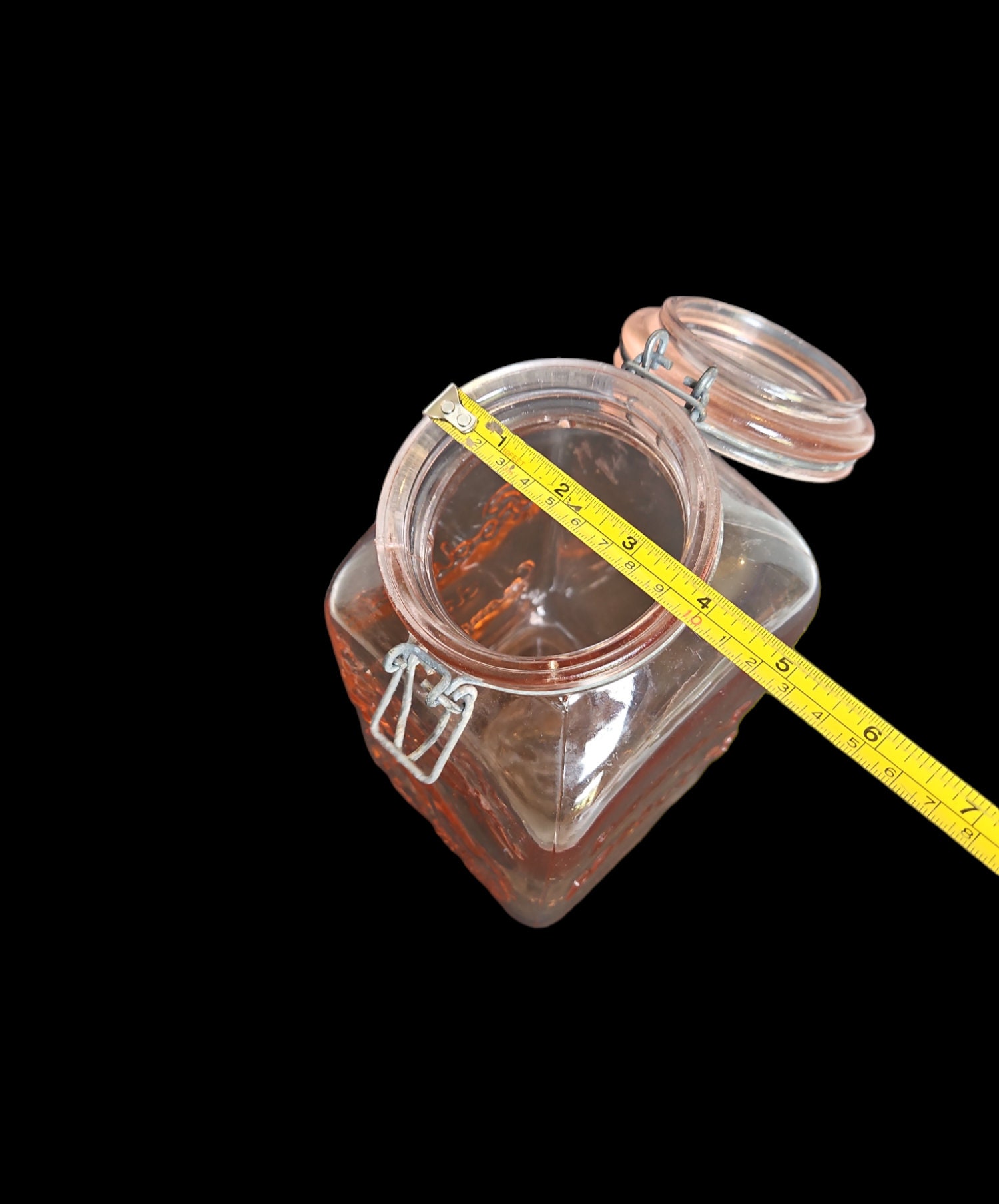 Pink Glass Angled Neck Canister Jar Casadis Milano Farms Products Bail ...