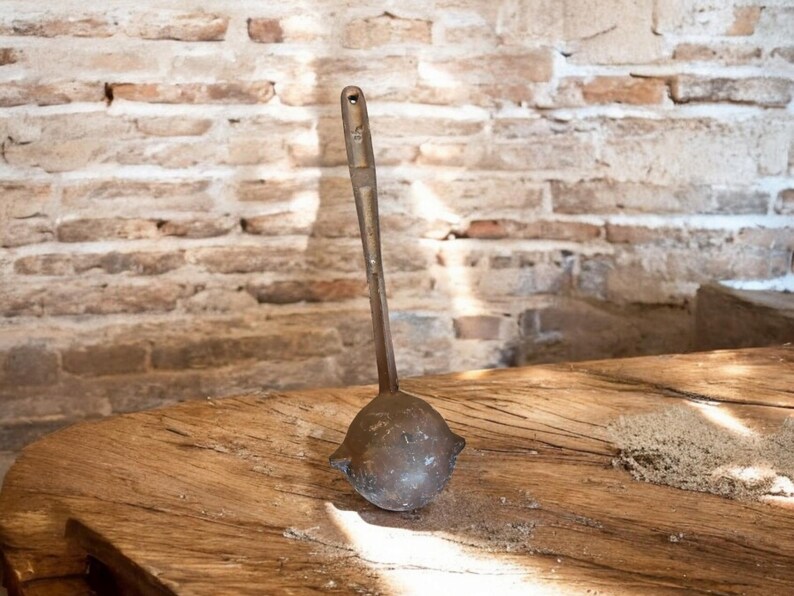 Antique Cast Iron Smelting Ladle Farmhouse Primitive Kitchen Double ...