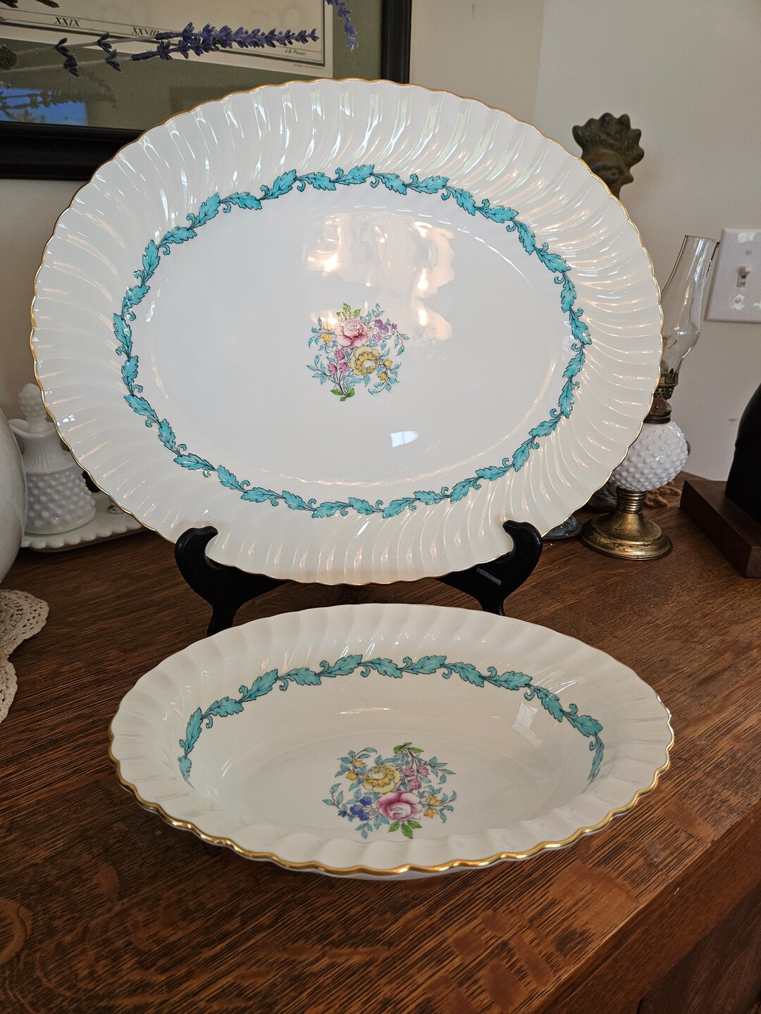 Tray and Bowl Set, Vintage Minton Platter and Bowl Ardmore Large Hand ...