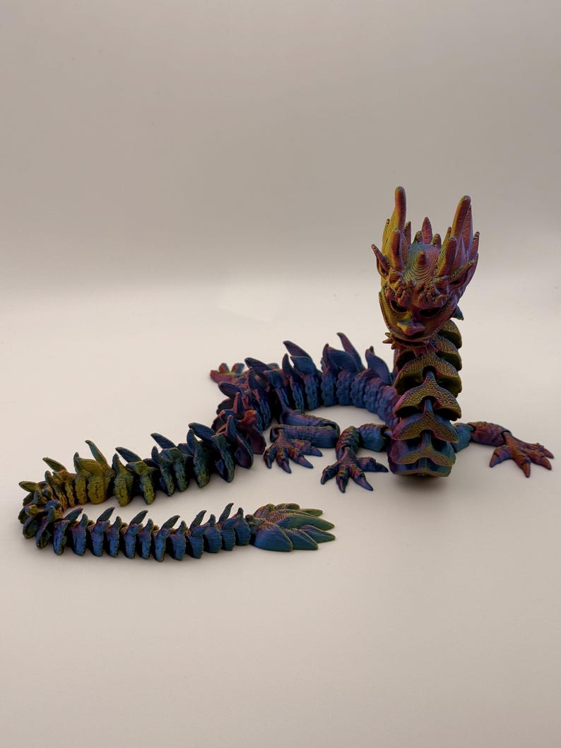 3D Printed Flexible Chinese Dragon • Articulated Fidget Toy • Custom ...