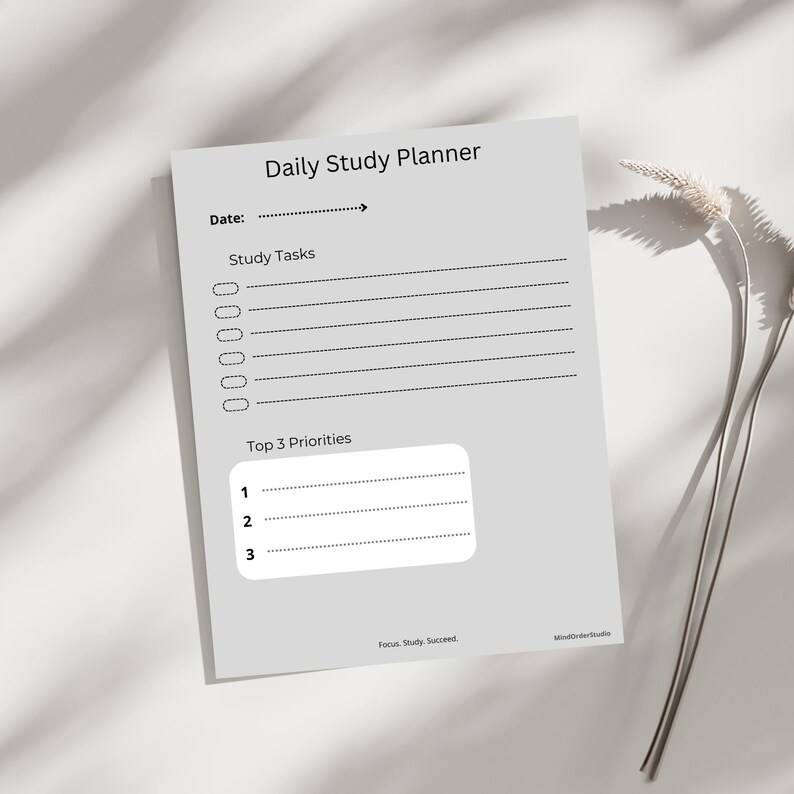 Daily Study Planner for Students - Etsy