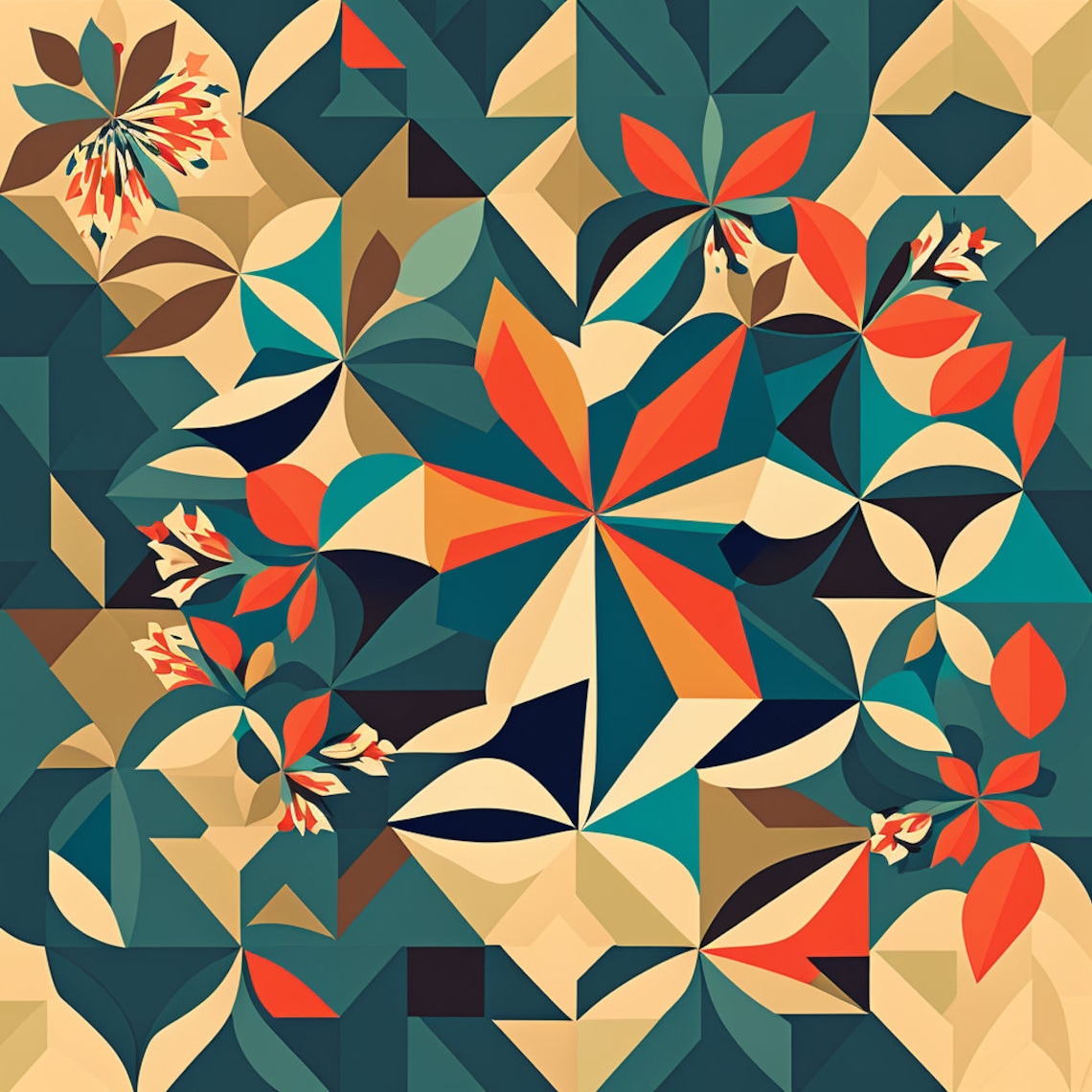 Geometric Floral Pattern 8 clip Art - Etsy