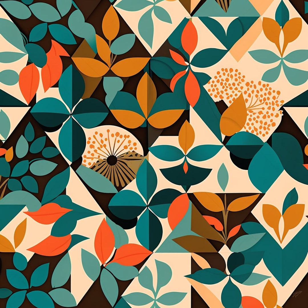 Geometric Floral Pattern 3 clip Art - Etsy