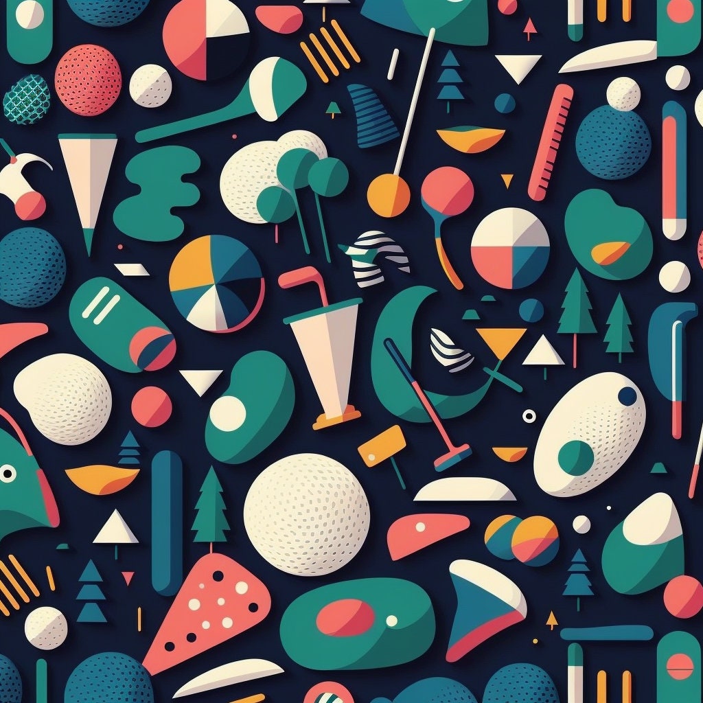 Golf-inspired Pattern Features a Variety of Golf-related Motifs ...