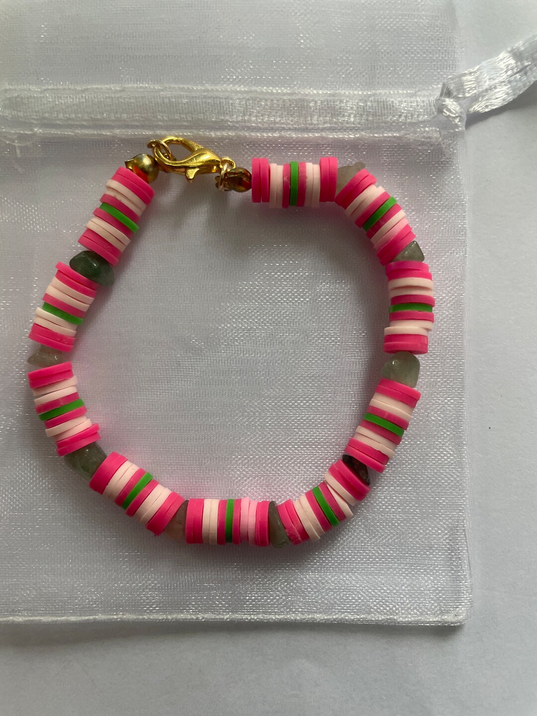 Aesthetic/preppy Polymer Clay Bracelet - Etsy