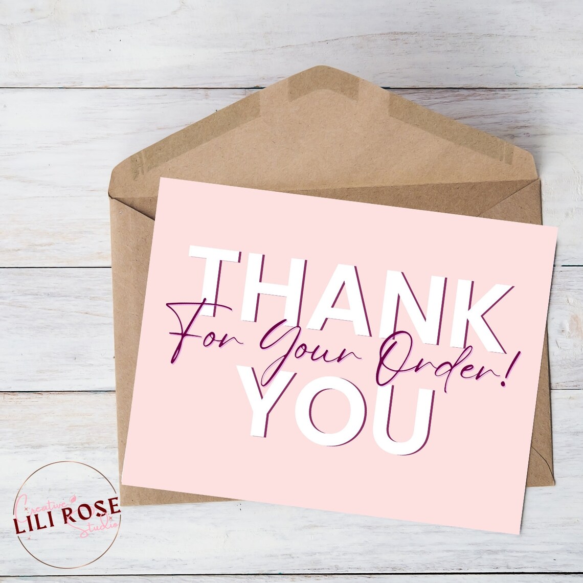 Business Thank You Card Template, Printable or Digital Thank You Card ...
