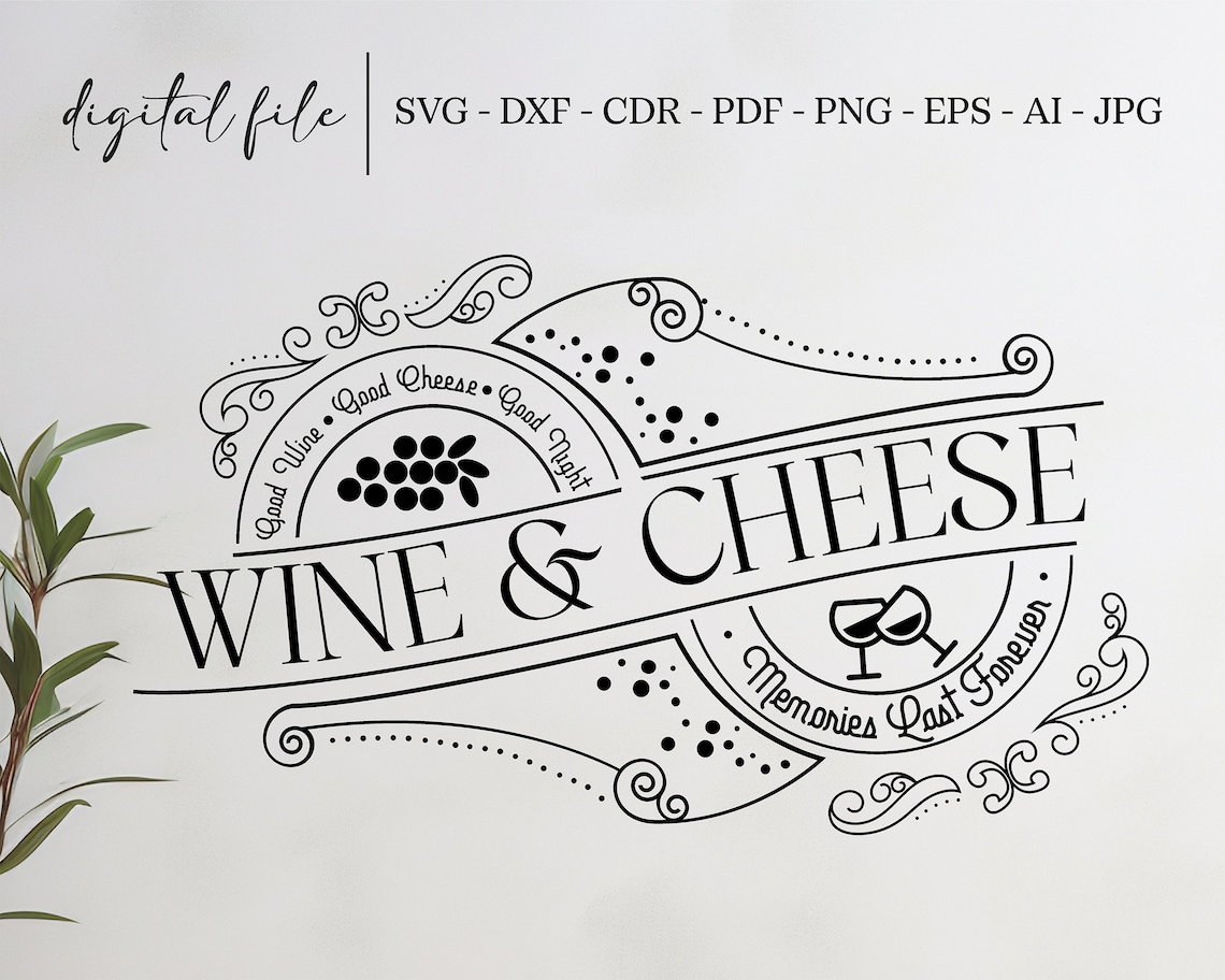 Wine and Cheese Svg I Charcuterie Board Svg I Cutting Board Svg I Vintage Badge Charcuterie Svg ...