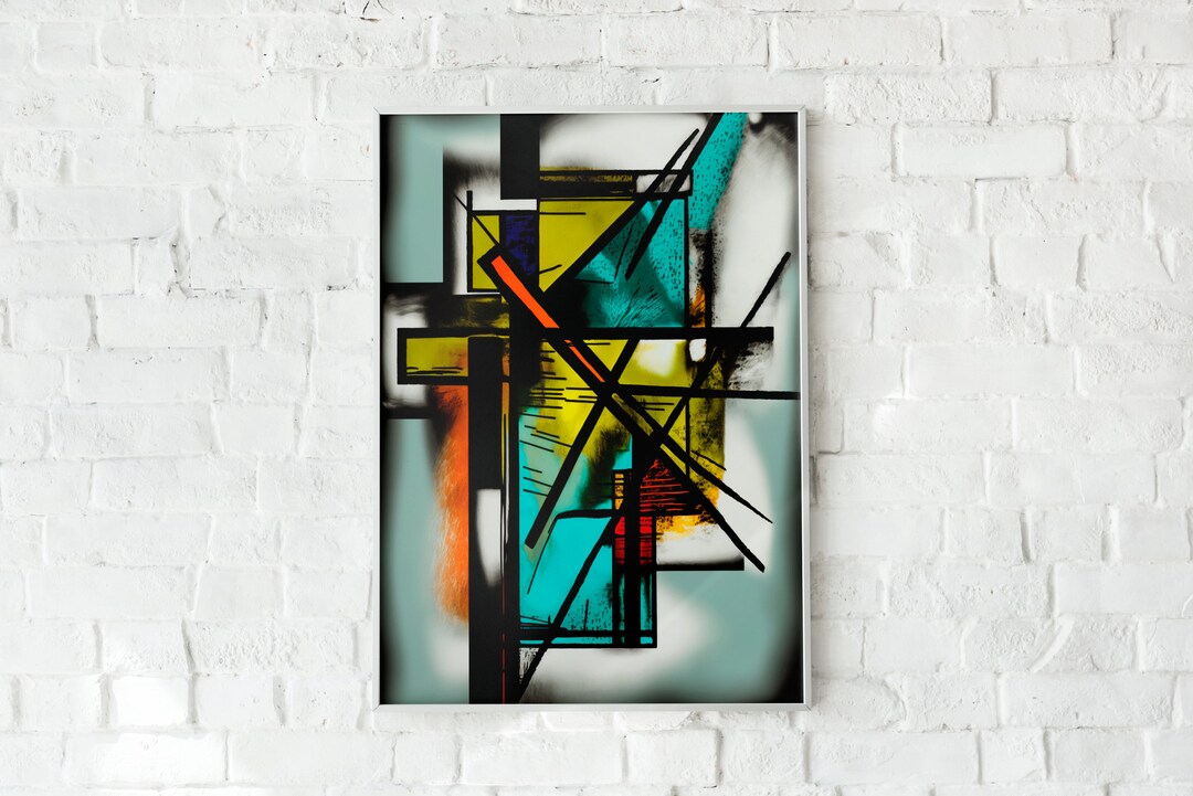 Lattice Style Post Modern Expressionism Wall Decorations, Digital ...