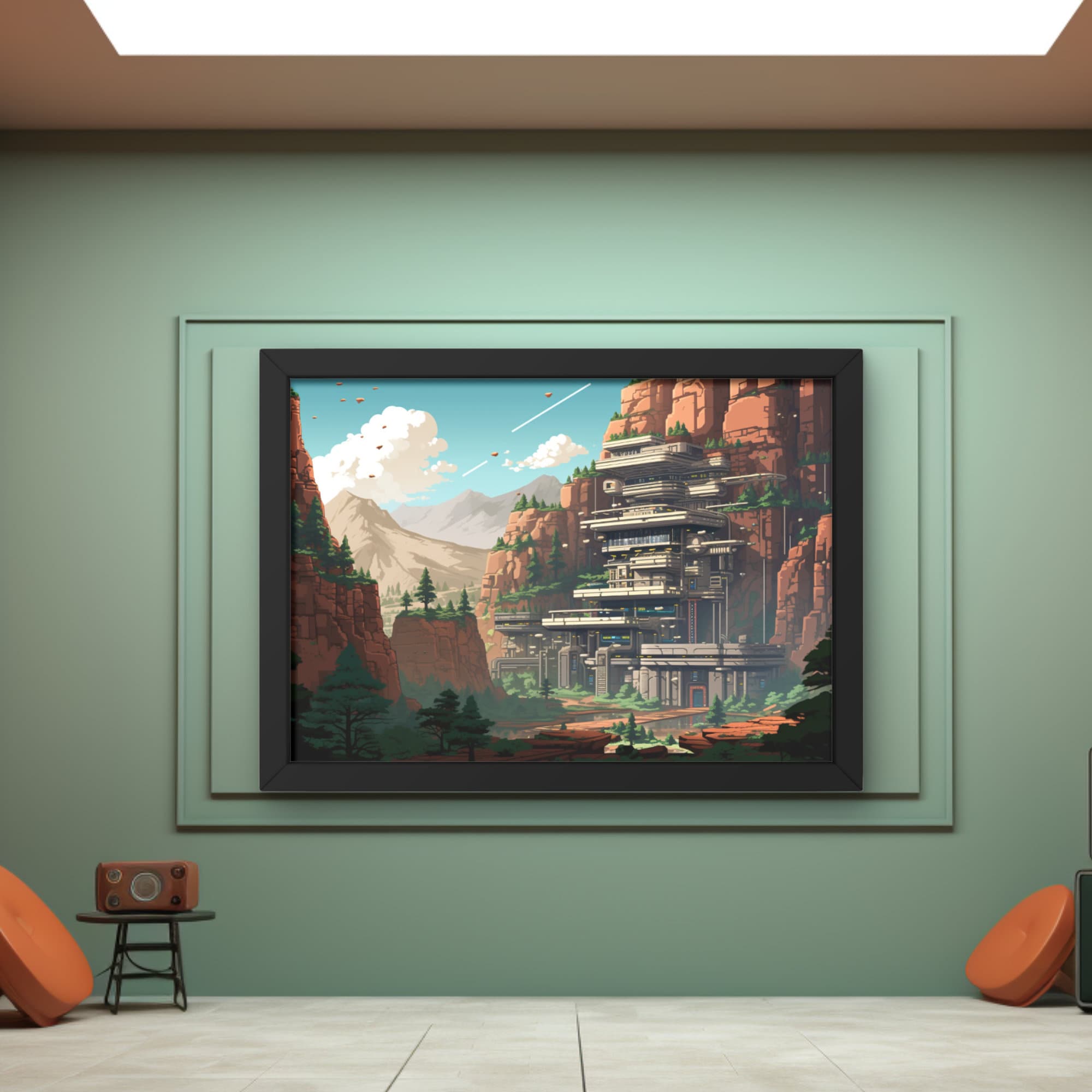 Pixel Art 8 Bit Poster //canyon// Retro Futurism Decoration - Etsy