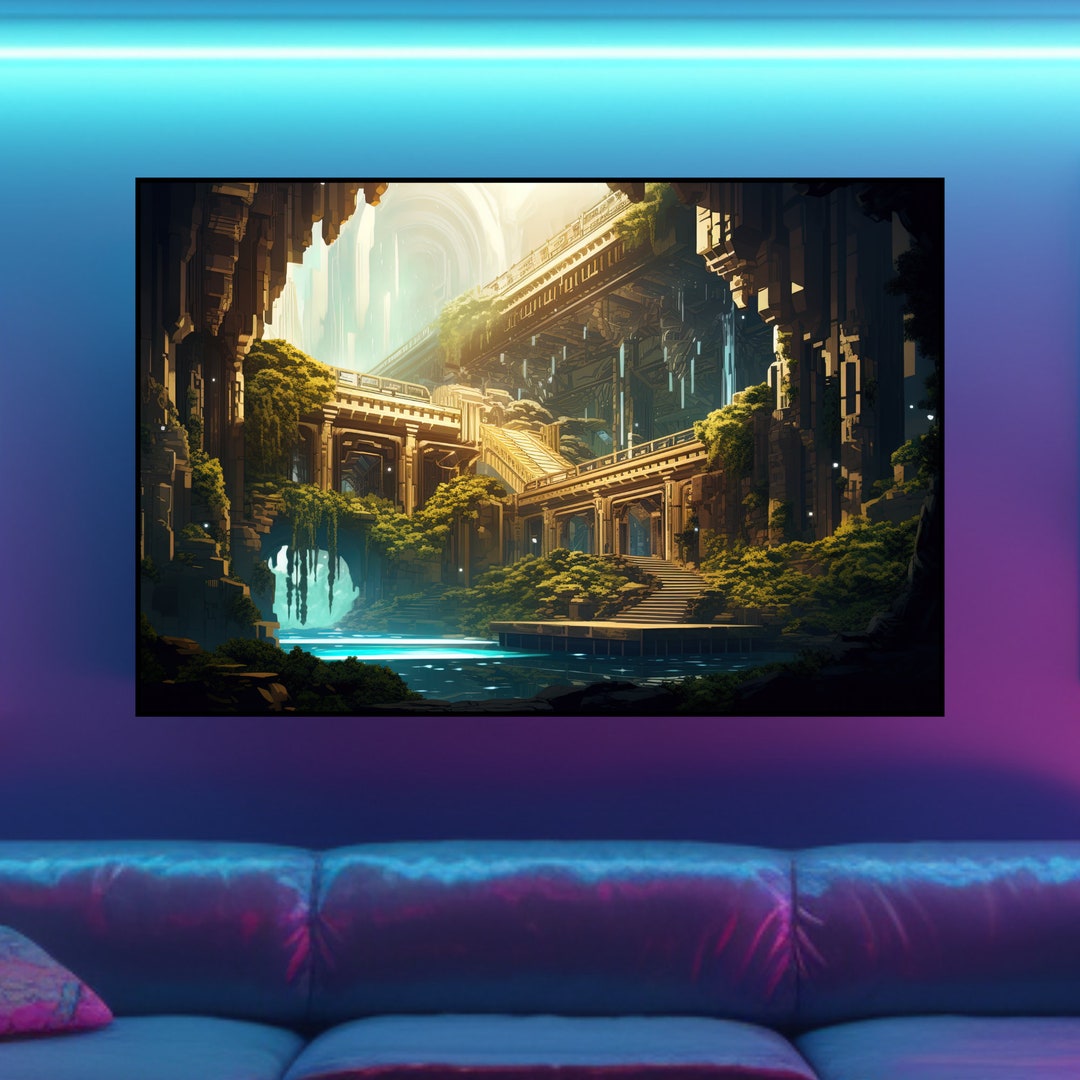 Pixel Art 8 Bit Poster underground Retro Futurism - Etsy