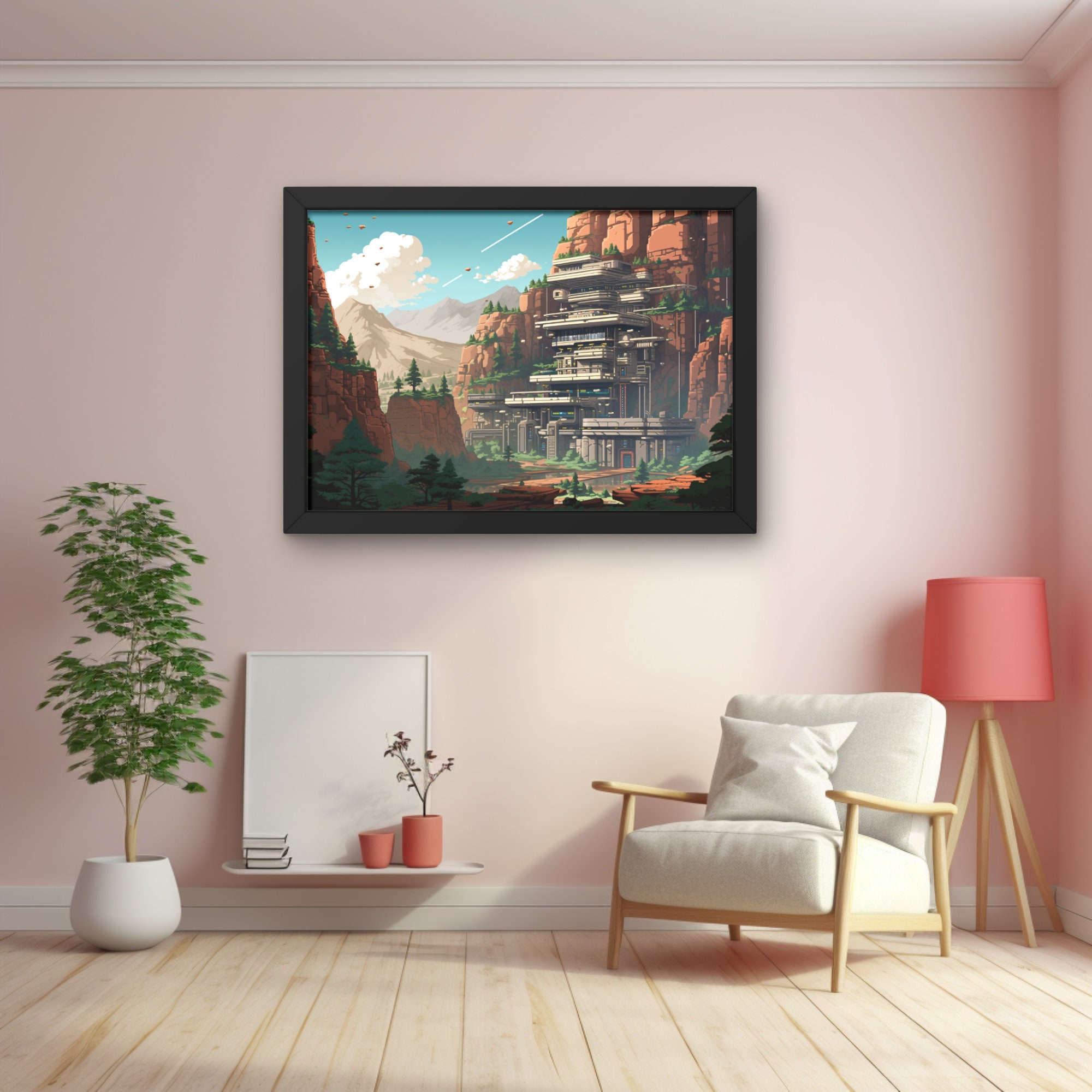 Pixel Art 8 Bit Poster //canyon// Retro Futurism Decoration - Etsy