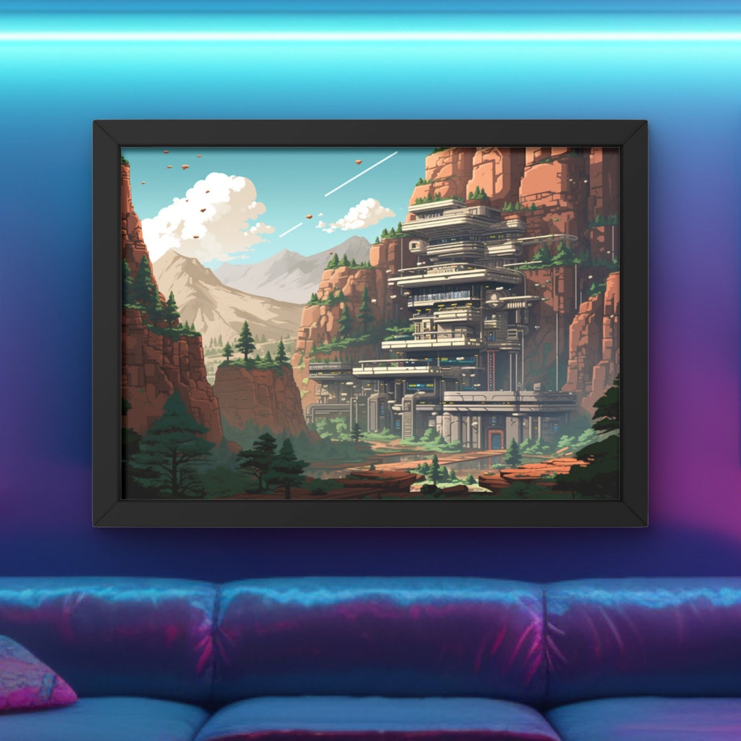Pixel Art 8 Bit Poster //canyon// Retro Futurism Decoration - Etsy