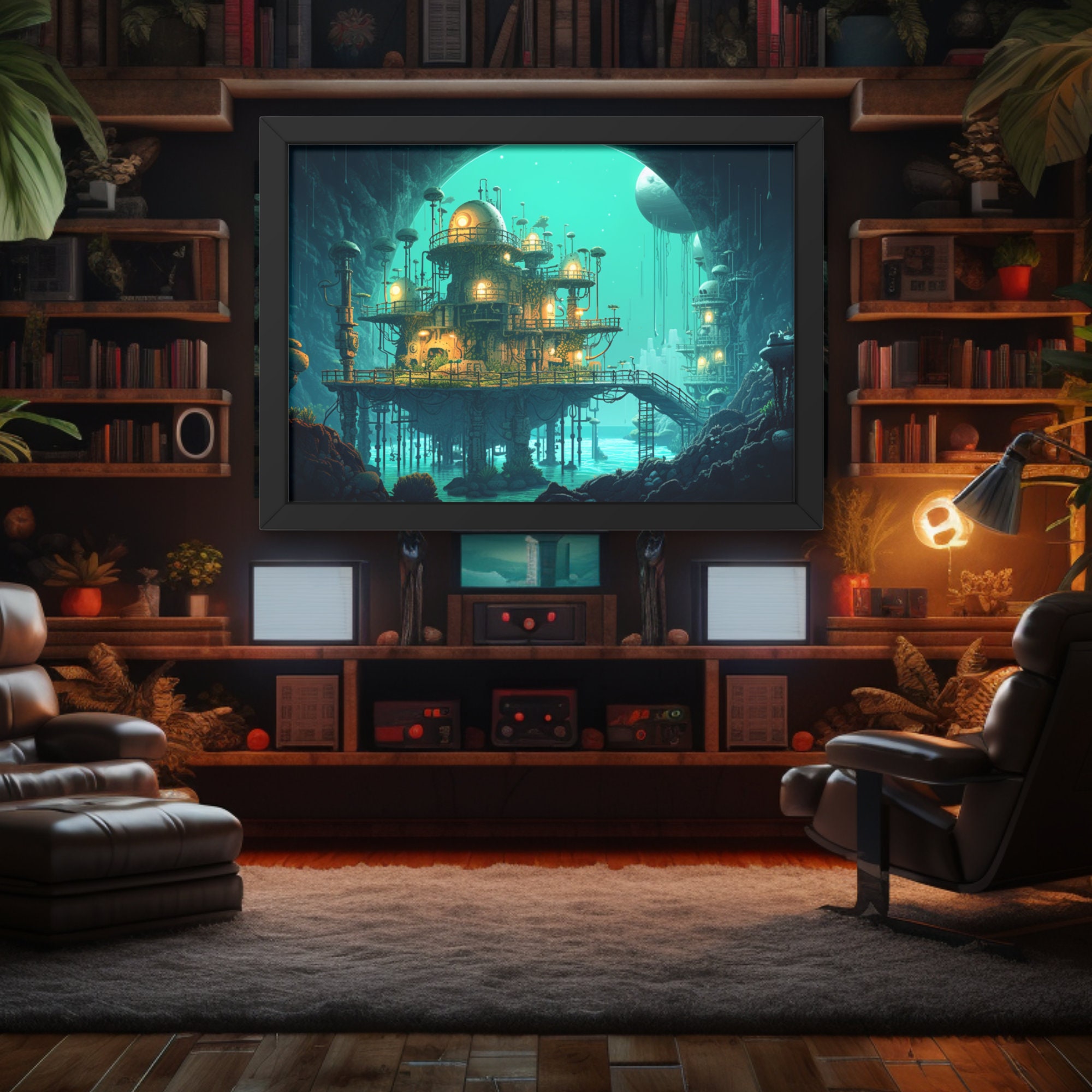 Pixel Art 8 Bit Poster //underwater// Retro Futurism - Etsy