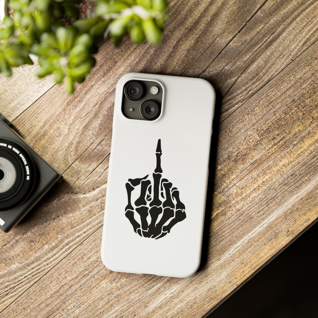 Halloween Middle Finger Skeleton Hand Phone Case Spooky Fall - Etsy