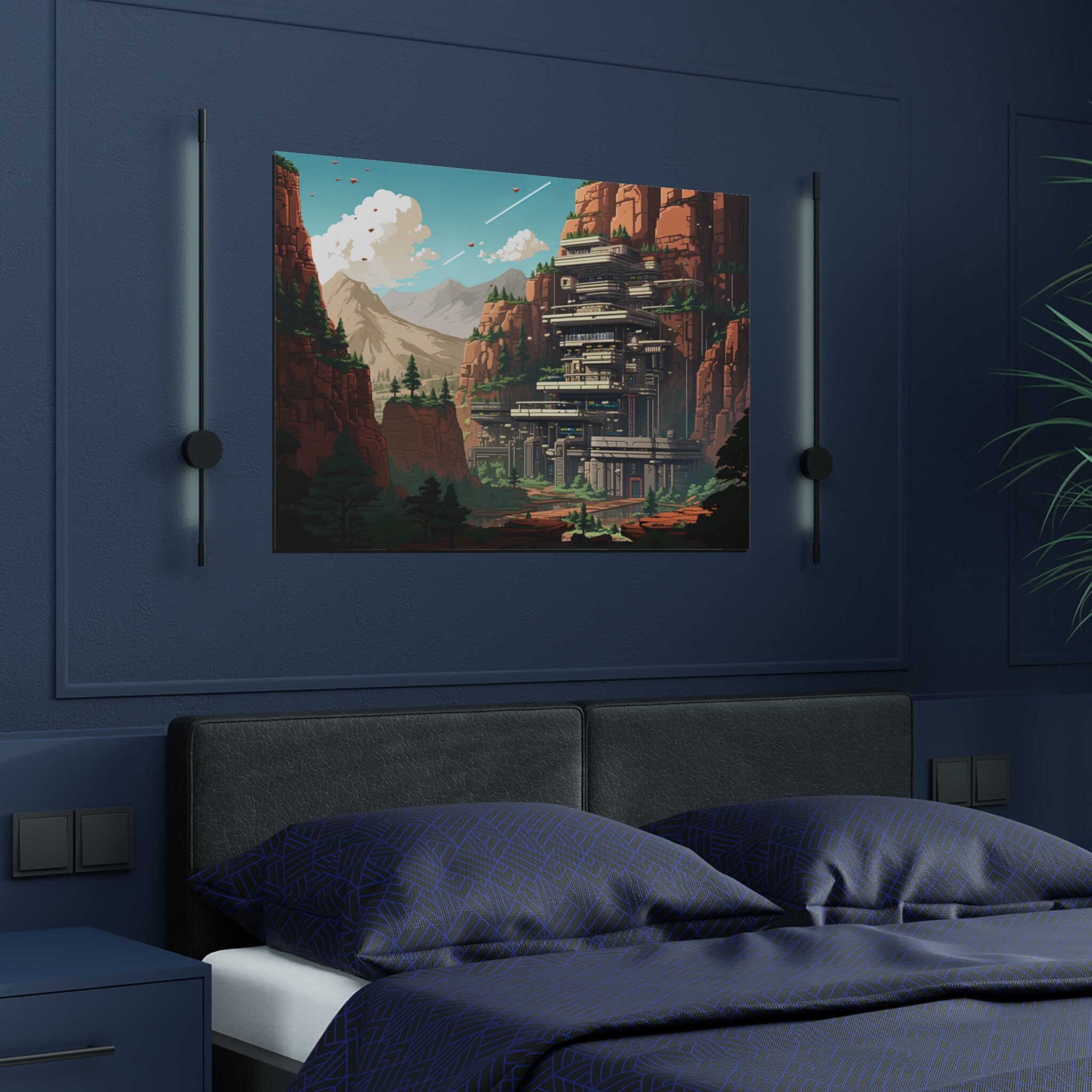 Pixel Art 8 Bit Poster //canyon// Retro Futurism Decoration - Etsy