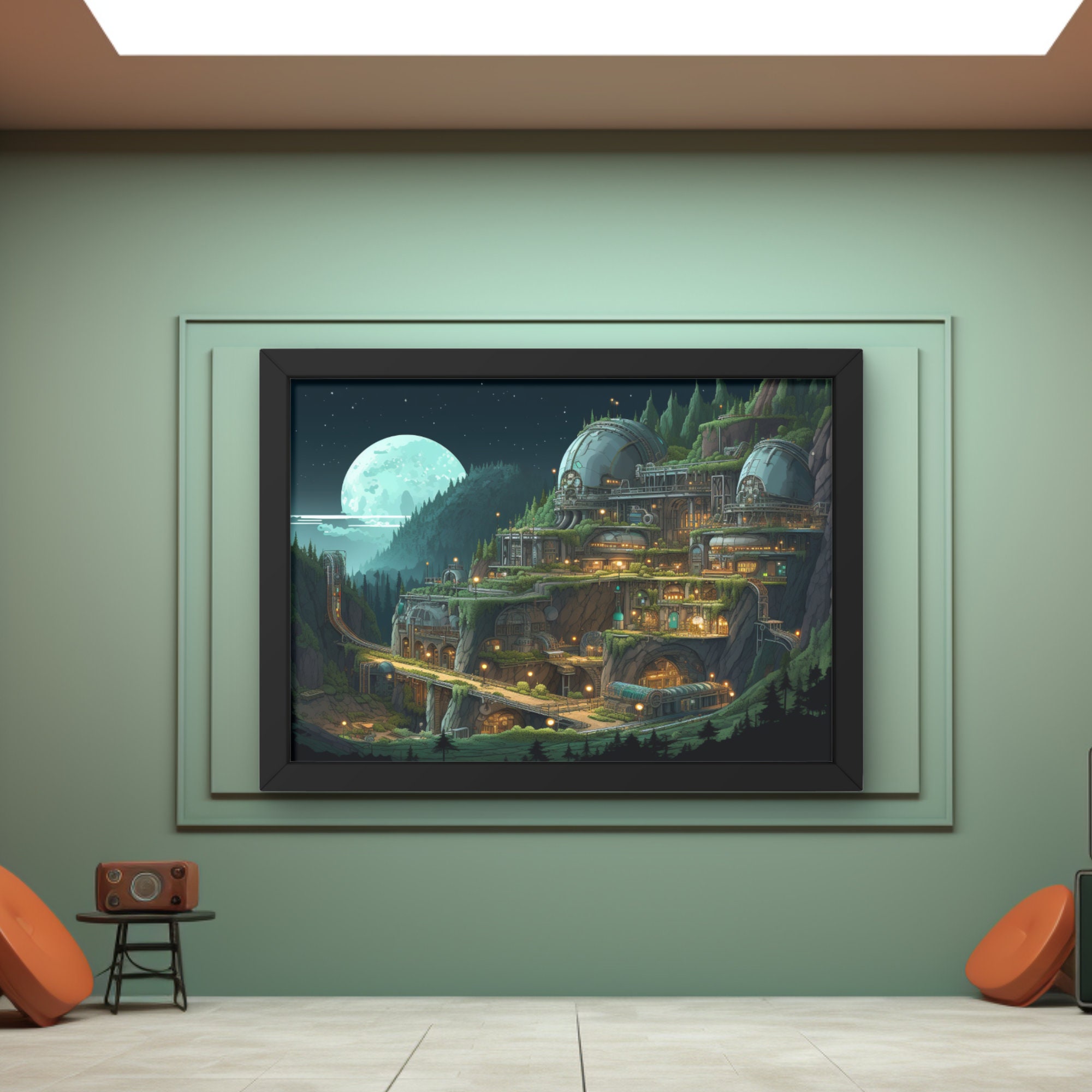 Pixel Art 8 Bit Poster //quarry// Retro Futurism Decoration - Etsy