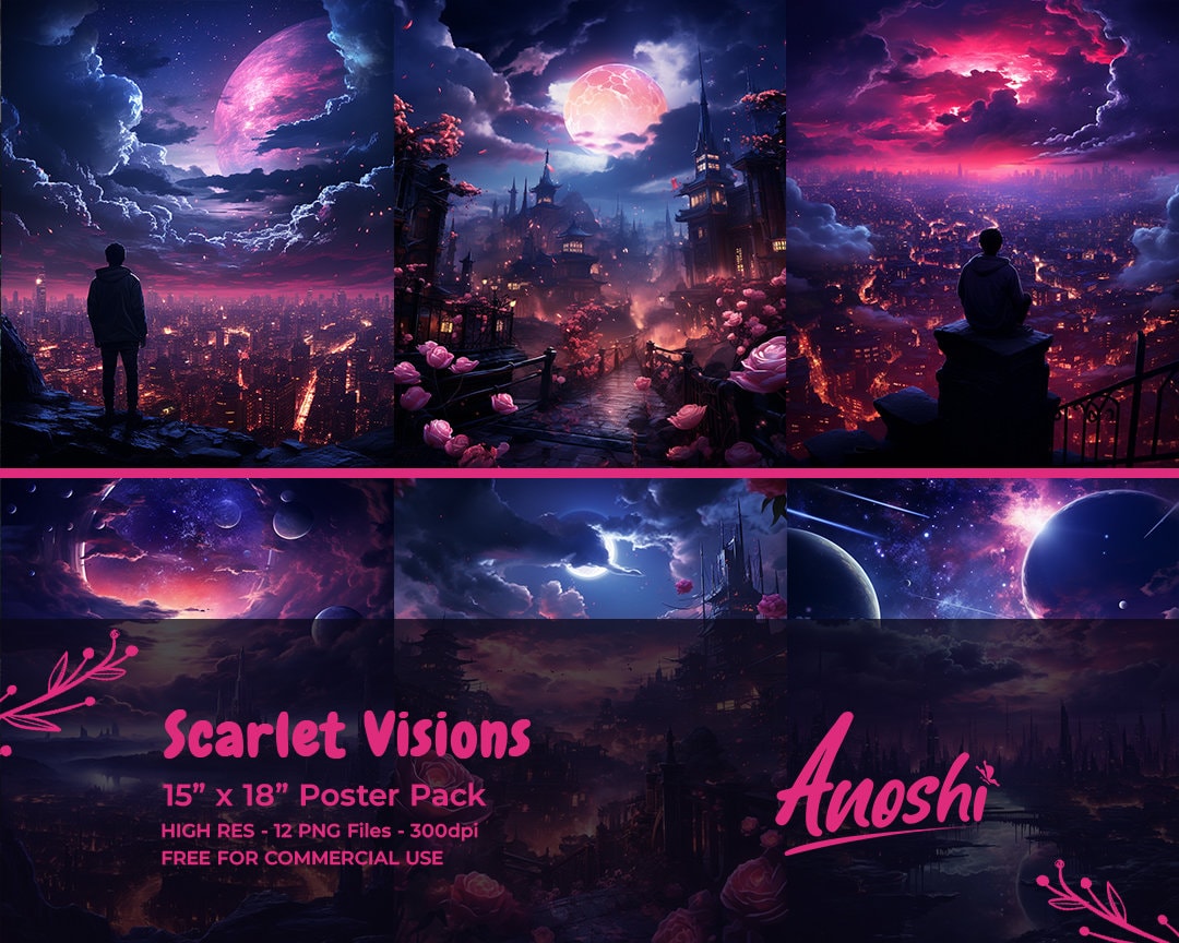 Retro Style Digital Poster, Scarlet Visions Dreamy Collages in ...
