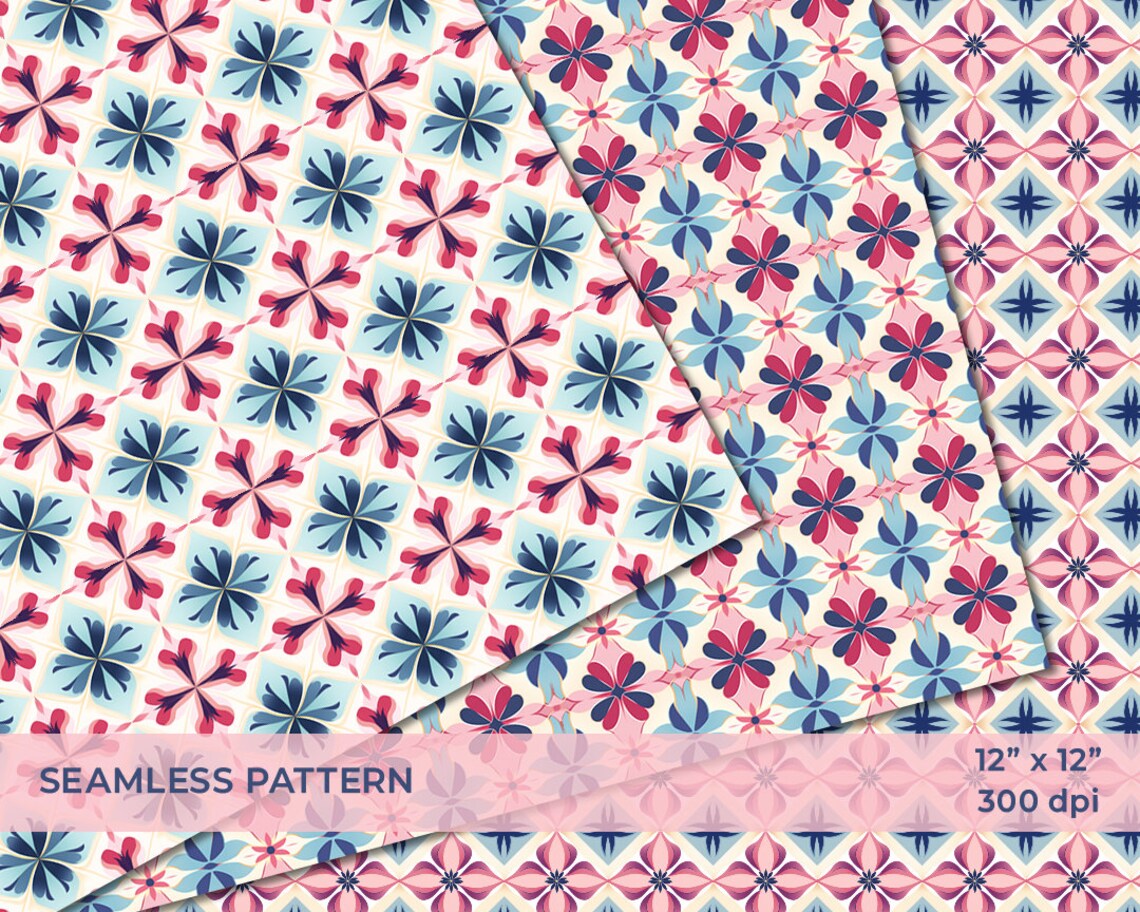 Mexican Seamless Digital Paper Patterns Seamless Moroccan Pattern ...