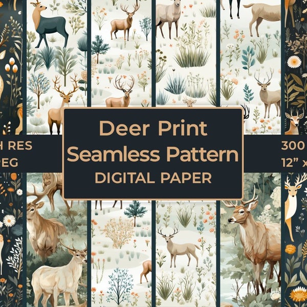 Forest With Deer - Etsy