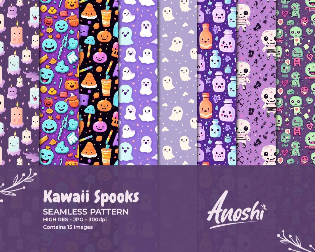 Cute Halloween Themed Digital Papers Seamless Pattern Papers - Etsy