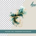 Watercolor Aqua and Gold Floral Clipart Flowers and Leaves - Etsy